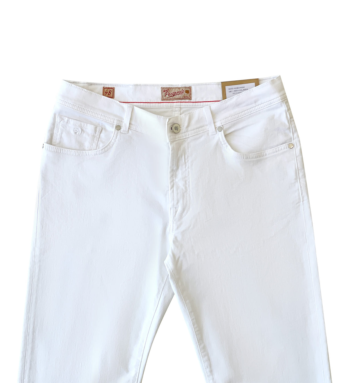 MARCO PESCAROLO Classic Wash Bull Denim 5 Pocket Pant | Sam Malouf Authentic Luxury