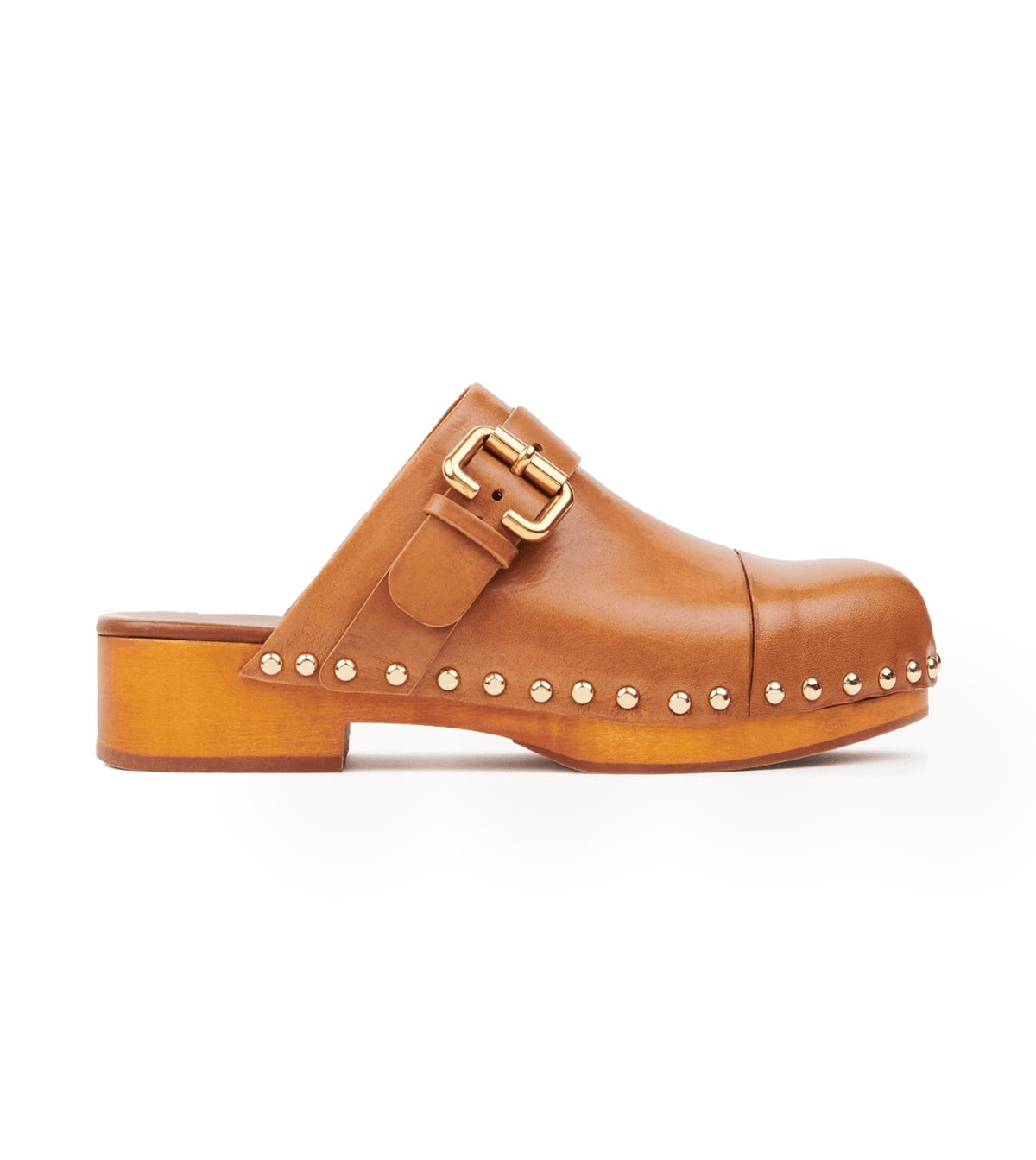 CHLOÉ Jannette Clog Low Wooden Wedge Platform | Sam Malouf Authentic Luxury