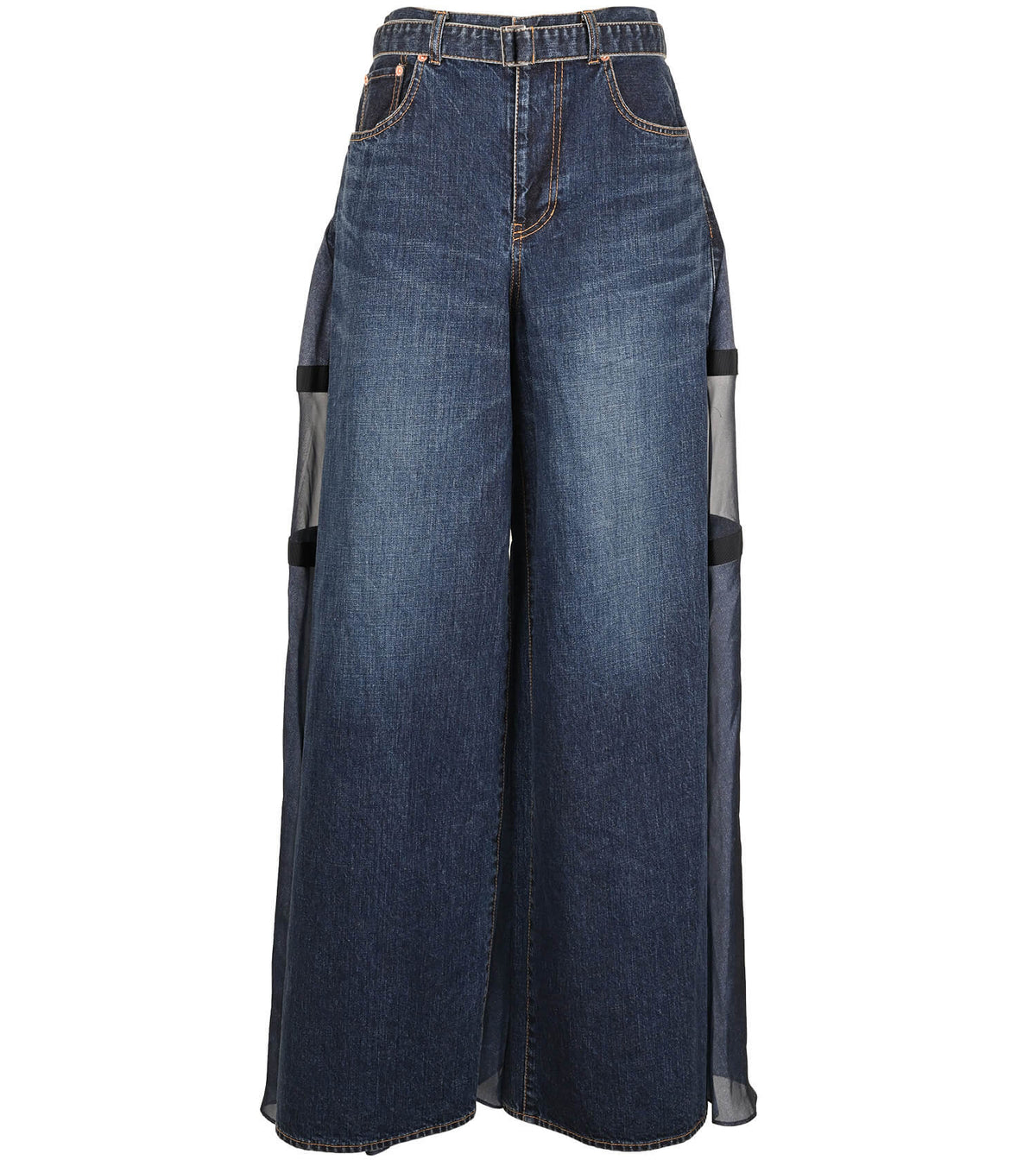 SACAI Denim Pants Pleated On The Side | Sam Malouf Authentic Luxury
