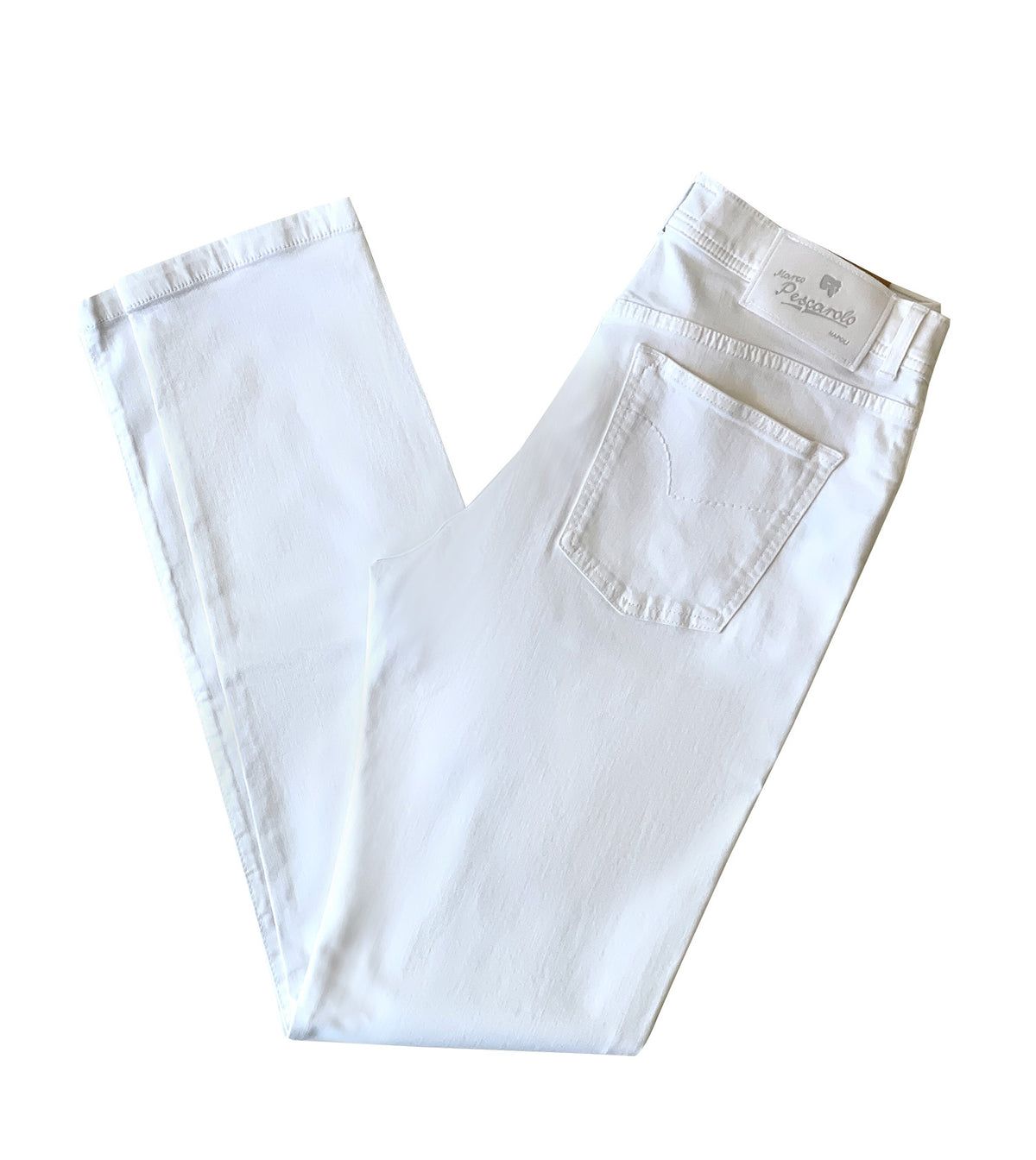 MARCO PESCAROLO Classic Wash Bull Denim 5 Pocket Pant | Sam Malouf Authentic Luxury