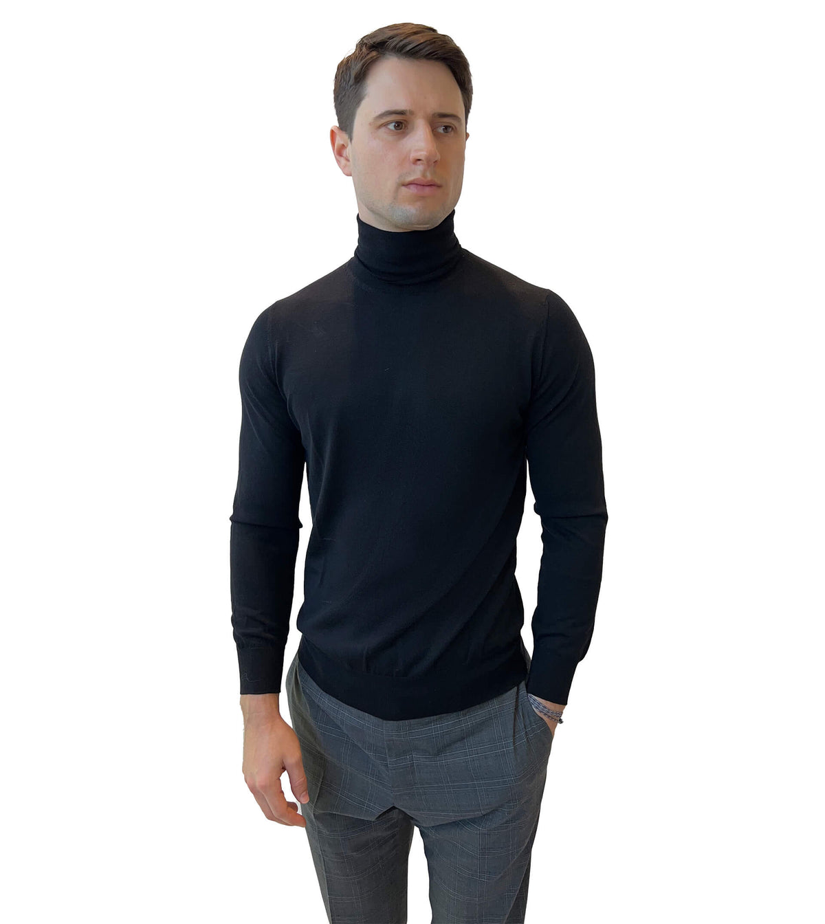FIORONI CASHMERE Wool/Cashmere Turtleneck Sweater +Colors | Sam Malouf ...