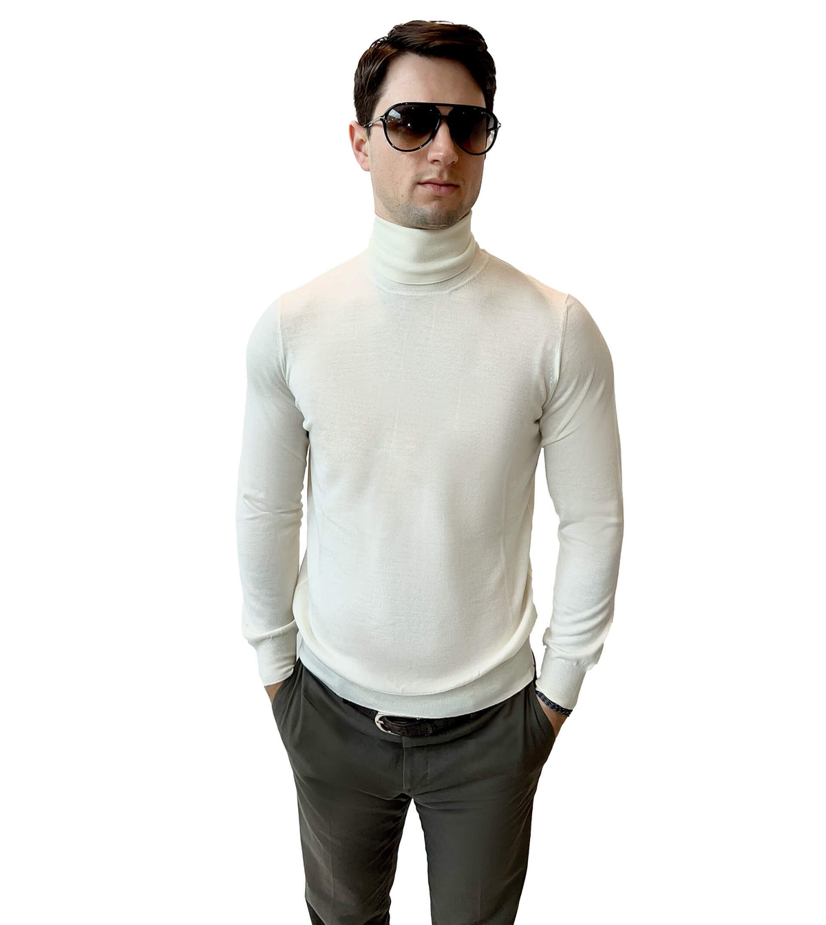 FIORONI CASHMERE Wool/Cashmere Turtleneck Sweater +Colors | Sam Malouf ...